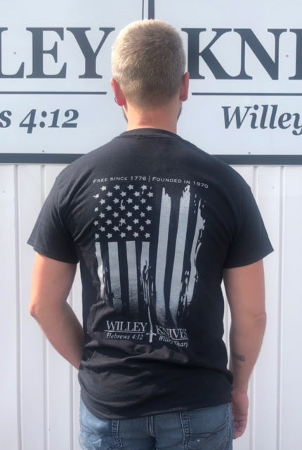 Willey Knives Flag Logo Short Sleeve T Shirt Black