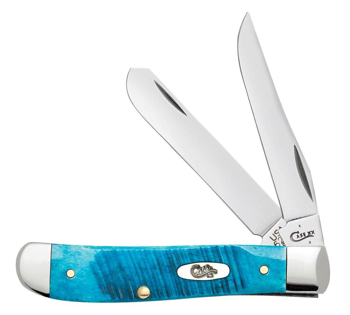 Case Sawcut Jig Caribbean Blue Bone Mini Trapper (25593) – Willey Knives