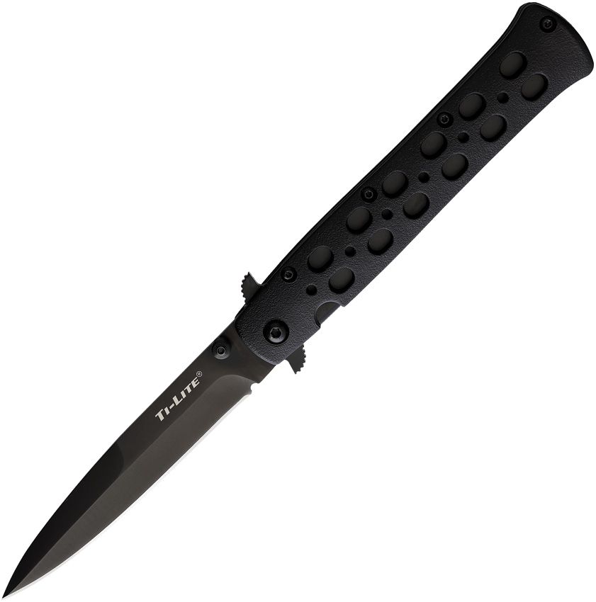 Cold Steel 4" Ti-Lite Linerlock Black Grip and Blade (26SP-BKBK ...