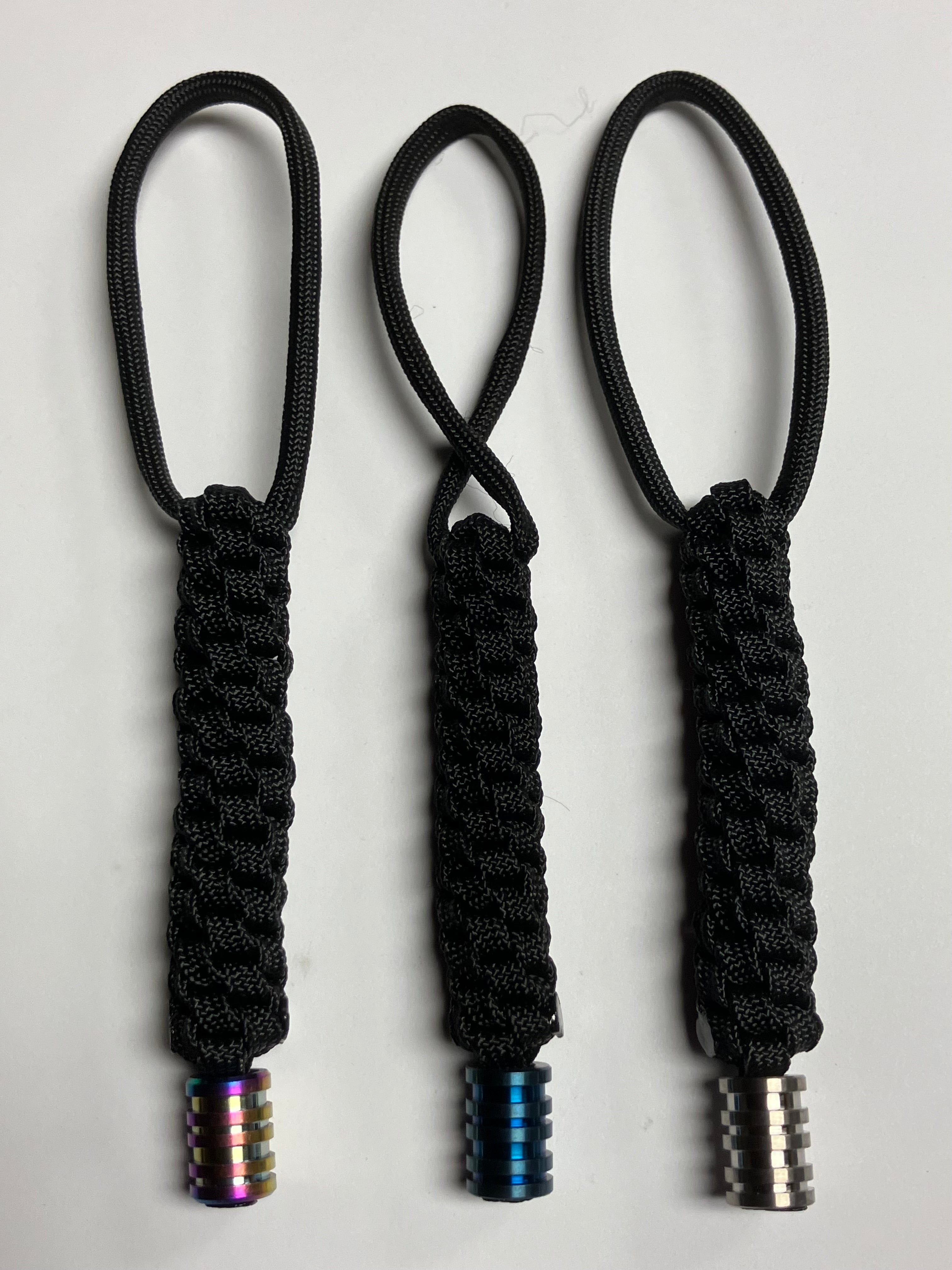 Anchor's Knot Black 550 Paracord Spiral Knot Lanyard with Titanium Bea ...
